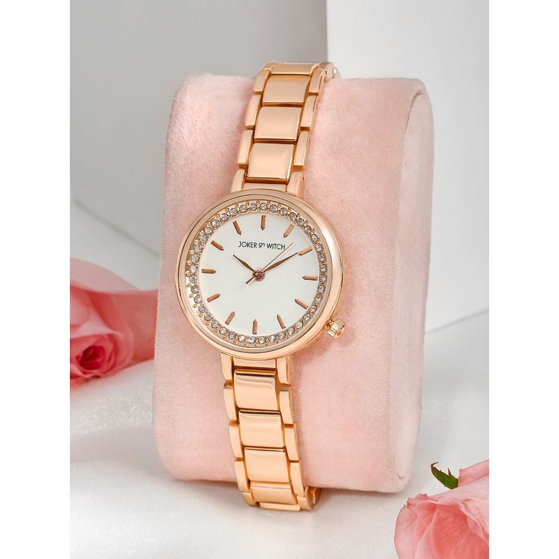 Buy Joker & Witch Chantal Rosegold Watch with a Stunning White Dial and ...
