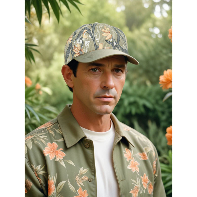 Buy CHOKORE Men Green Beach Tropical Style Leaf Print Baseball Cap Online