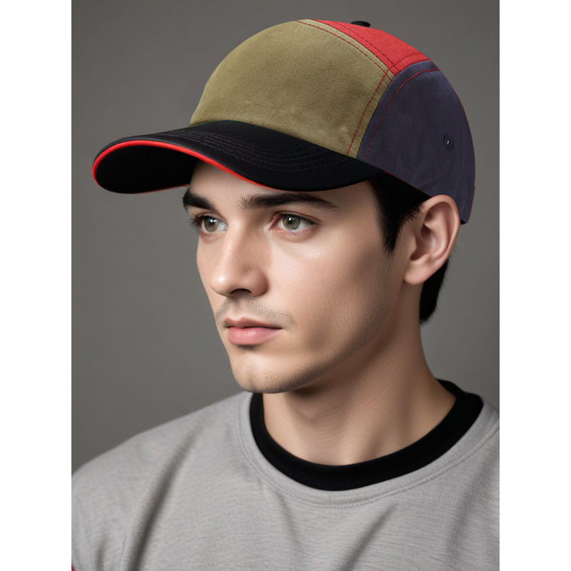 Buy CHOKORE Men Multi-Color Colorblock Retro Baseball Cap Online