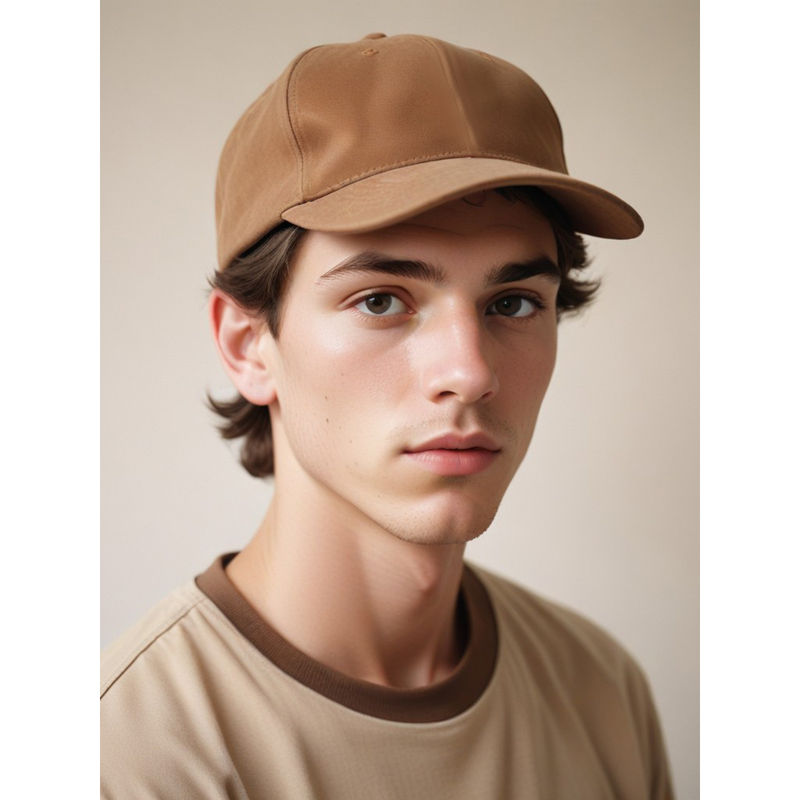 Buy CHOKORE Men Brown Velour Leather Casual Baseball Cap Online