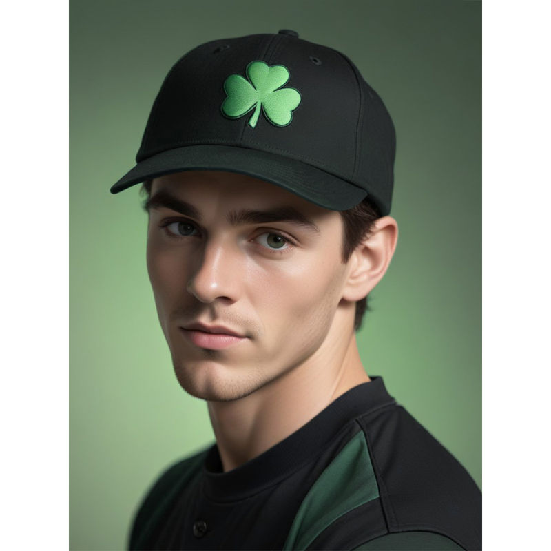 Buy CHOKORE Men Black Three-Leaf Clover Baseball Cap Online