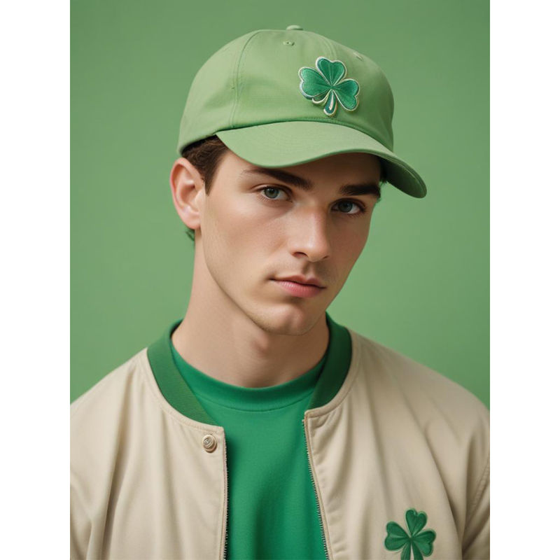 Buy CHOKORE Men Green Three-Leaf Clover Baseball Cap Online