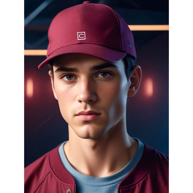 Buy CHOKORE Men Wine Cotton Camping Cap with Flat Brim Online