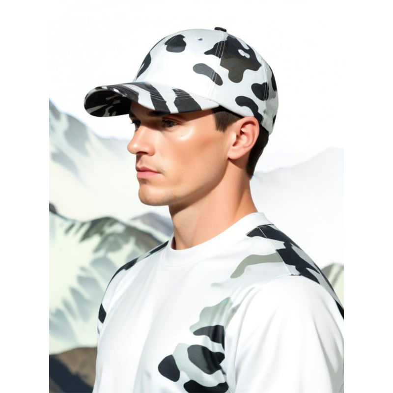 Buy CHOKORE Men White Cow Print Baseball Cap Online