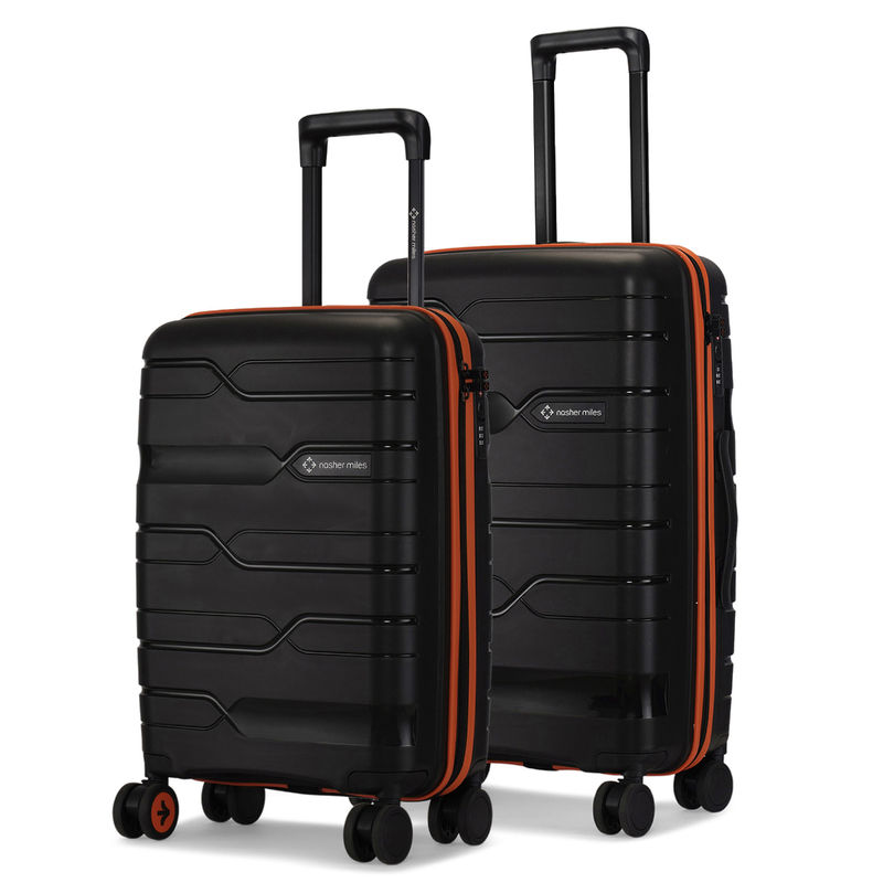 Buy Nasher Miles Black Cannes Hard Sided Polypropylene Cabin Luggage ...