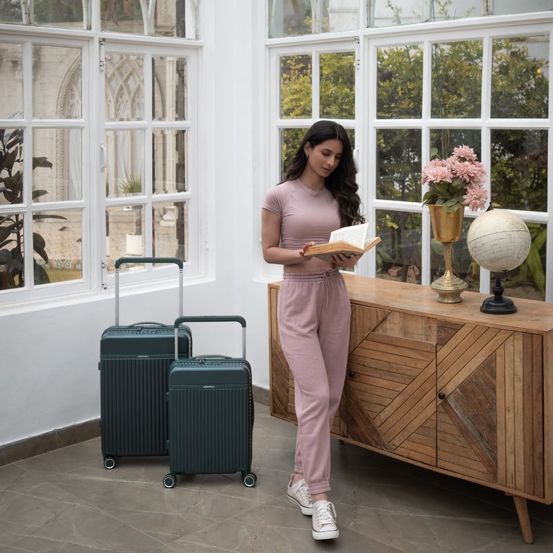 Buy Assembly Hard Luggage Trolley Bags Set Of 2-Cabin-45L, Large Check ...