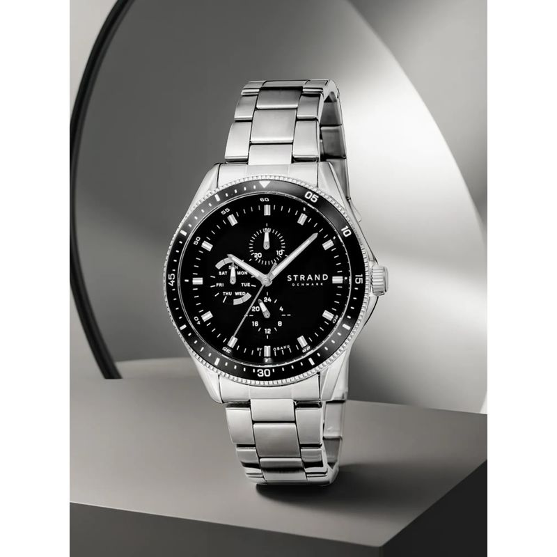 Buy Strand by Obaku Bay Ore Multifunction Black Round Dial Men Watch ...