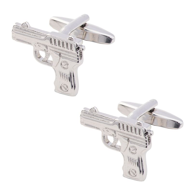 Buy The Tie Hub Silver Shot Gun Cufflinks Online