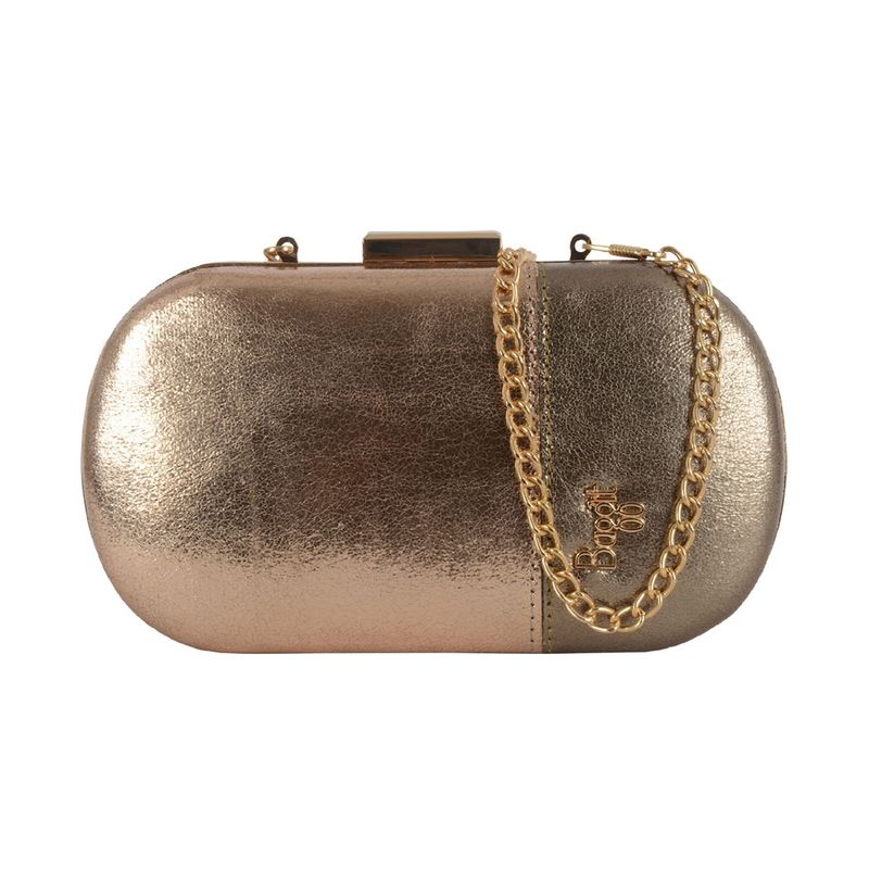Buy Baggit Entrap Gold Clutches Online