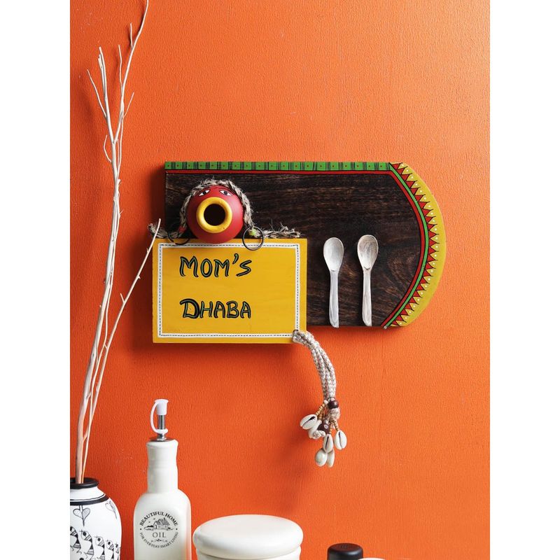 Buy VarEesha Hand Painted Mom's Dhaba Kitchen Wall Hanging Online