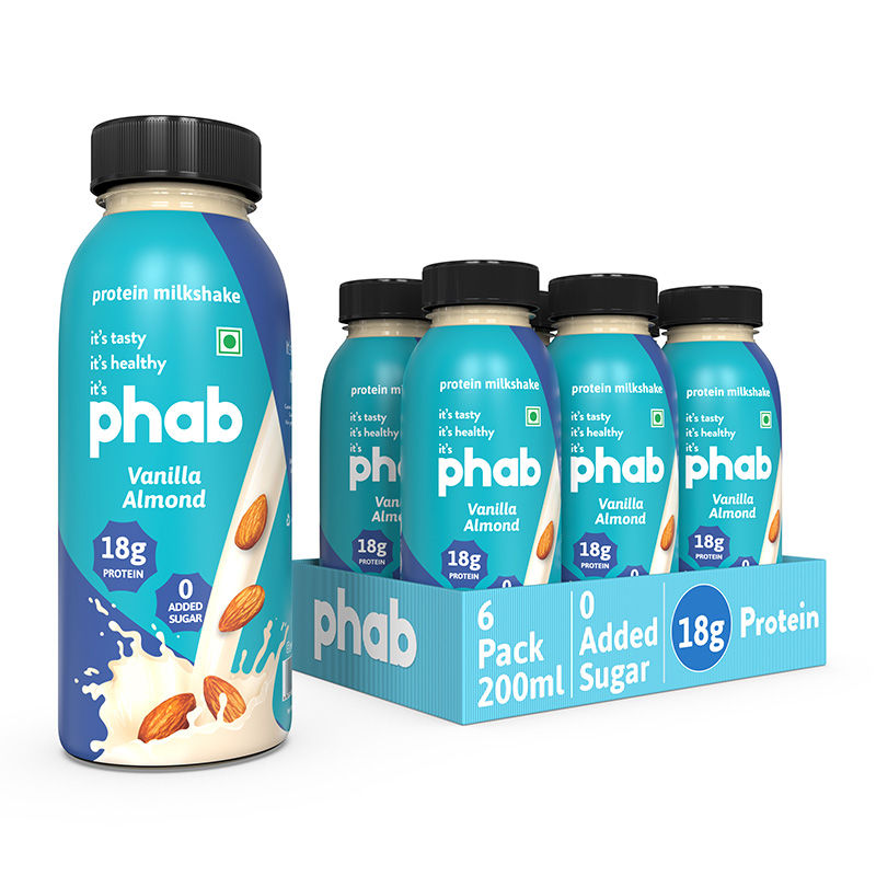 Buy Phab Vanilla Almond 18g Protein Milkshakes (Pack of 6) Online