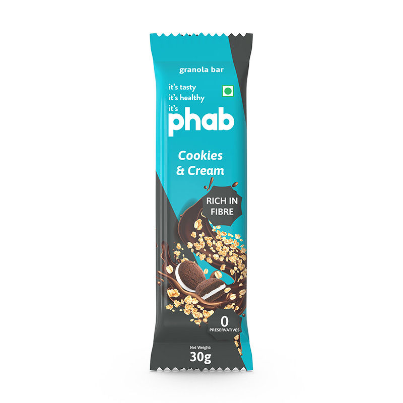 Buy Phab Cookies & Cream Granola Bars (Pack of 12) Online