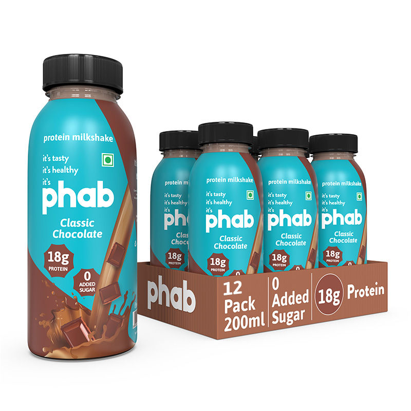Buy Phab Classic Chocolate 18g Protein Milkshakes (Pack of 12) Online