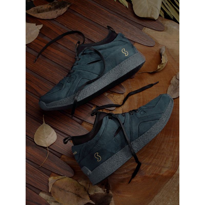 Buy SOLETHREADS Calvin Navy Blue Solid Men Sneakers Online