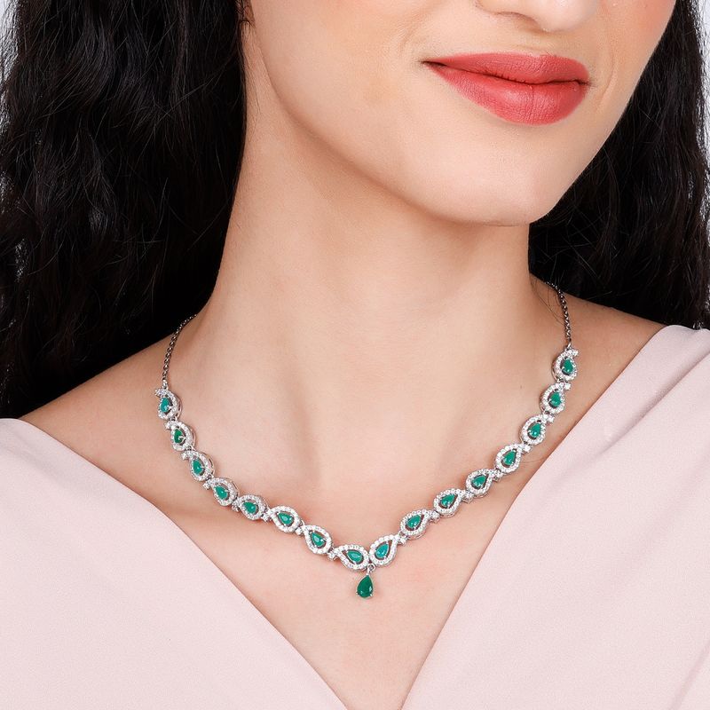 Buy GIVA Sterling Silver Mango Leaf Necklace for Womens and Girls Online