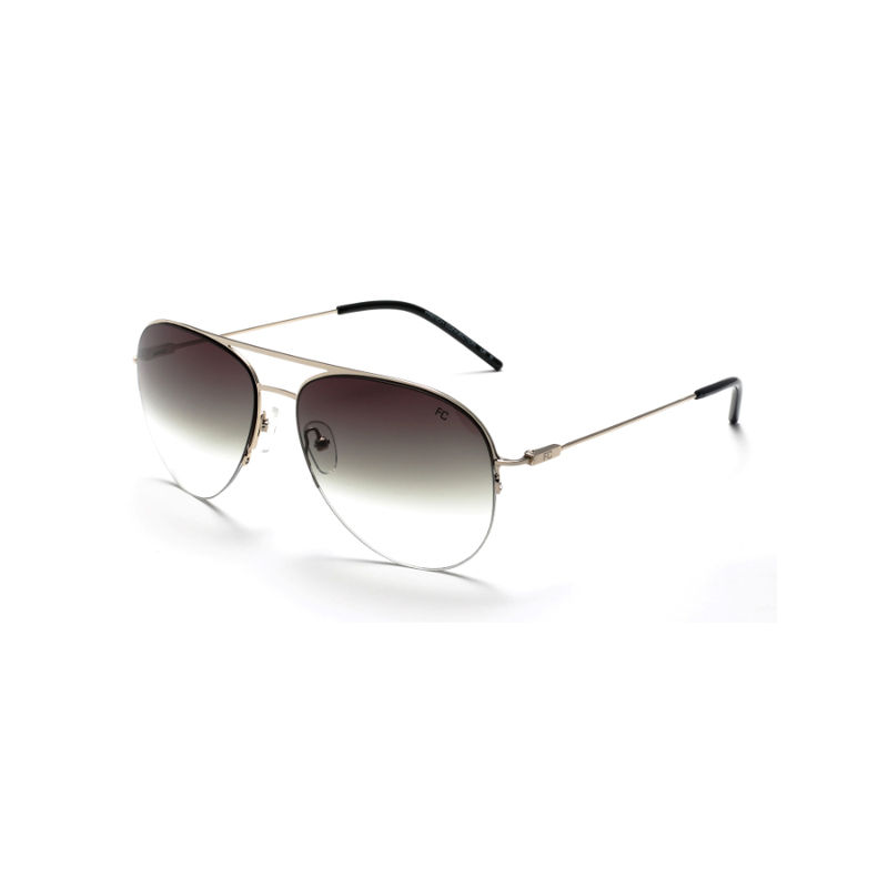 Buy French Connection Green Lens Aviator Sunglass Half Rim Gold Frame ...