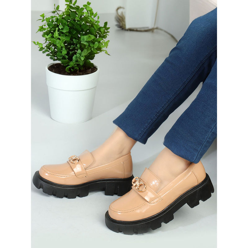 Buy Iconics Beige Slip-On Party Women Loafers Online