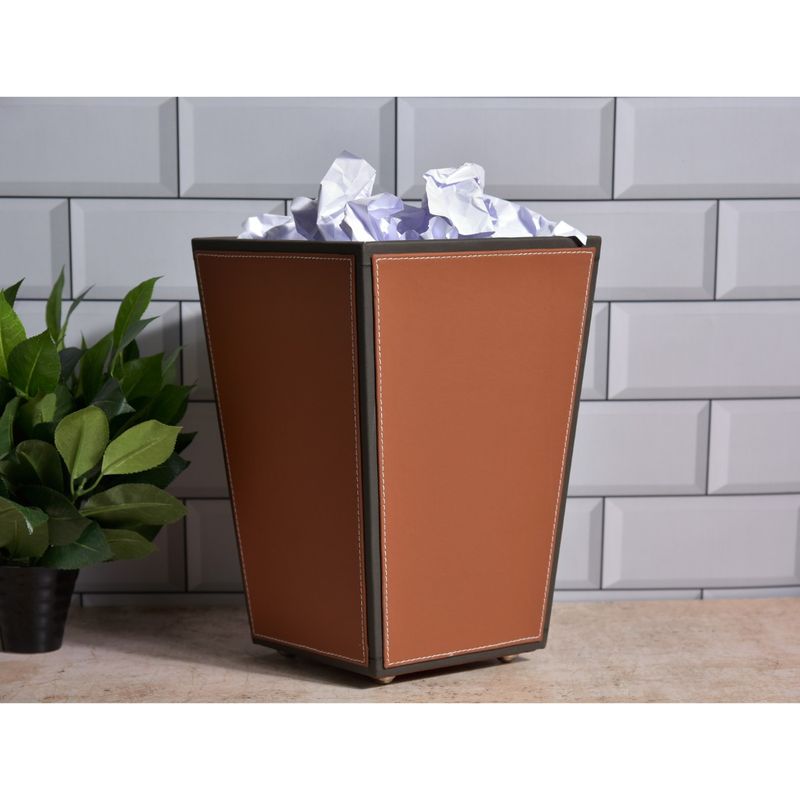 Buy Premsons Faux Leather Dustbin - Two Tone Cone Shaped - Orange ...