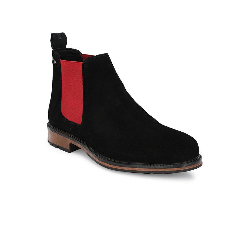 Buy Delize Solid Black Chelsea Boots Online