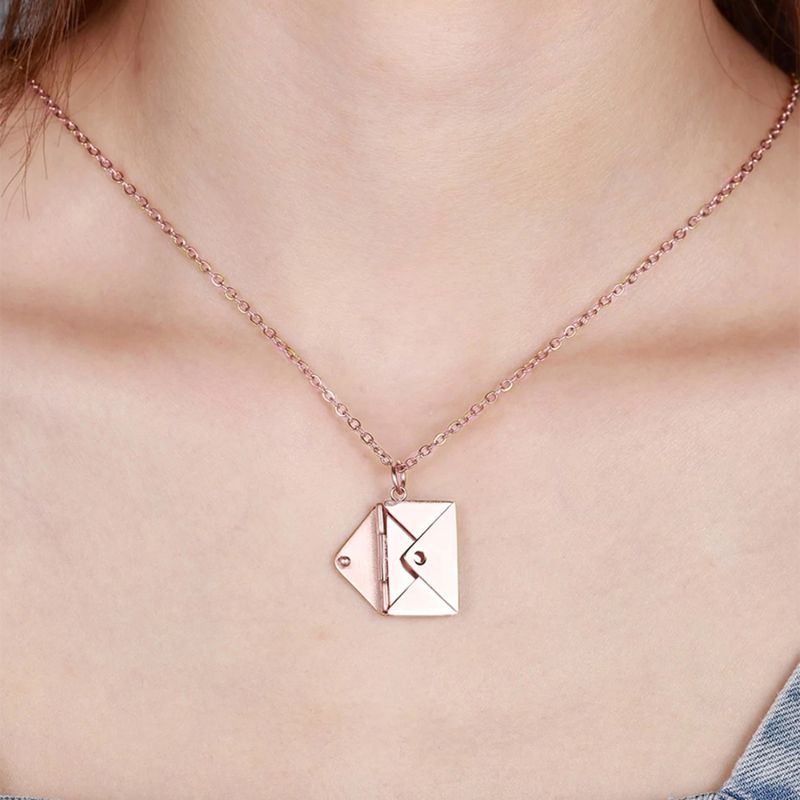 Buy Yellow Chimes Stainless Steel Love Letter Envelope Pendant Chain Online