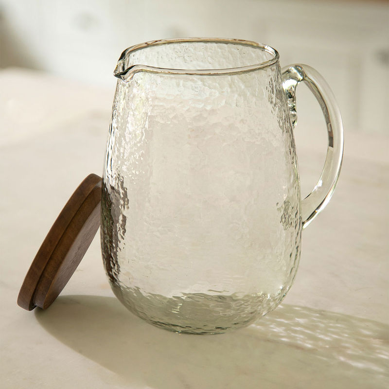 Ellementry Dewy Glass Jug With Wooden Lid: Buy Ellementry Dewy Glass ...