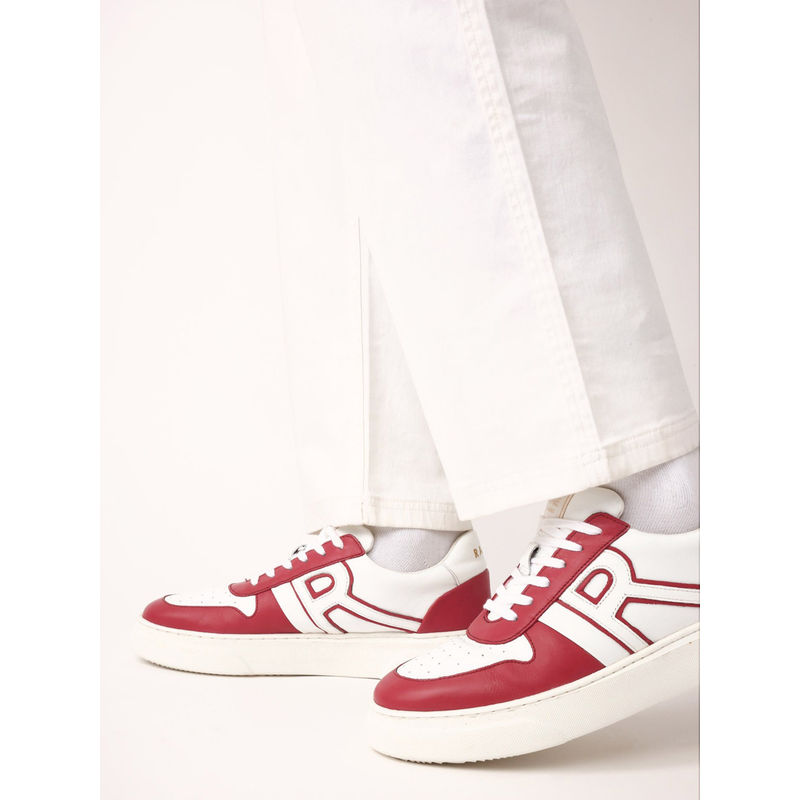 Buy Rare Rabbit Cygnus Pro Primary Red Genuine Leather Sneaker Online