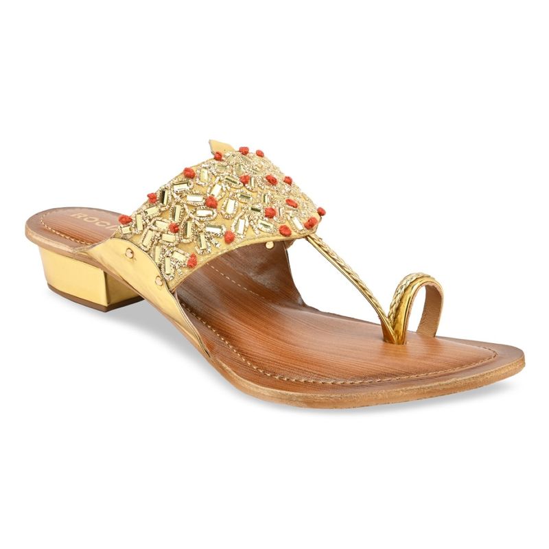Buy ROCIA Regal By Gold Women Solid Embroidered Box Heels Online