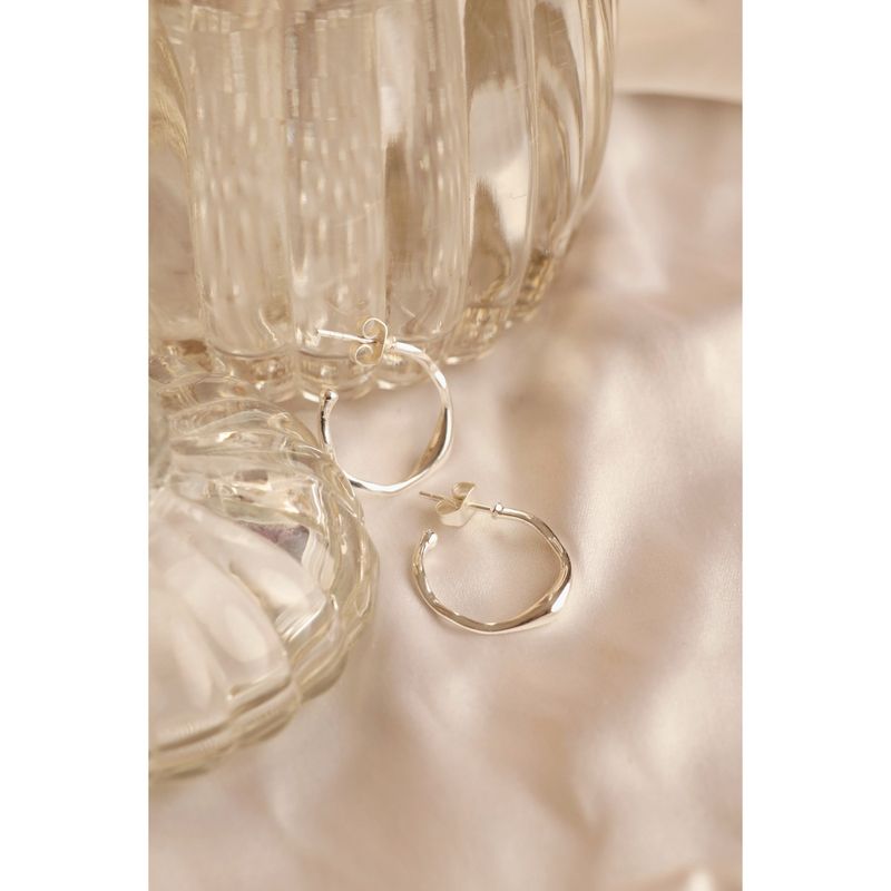 Buy Perfectly Average Thin Droplets Hoops Earring Silver Plated ...