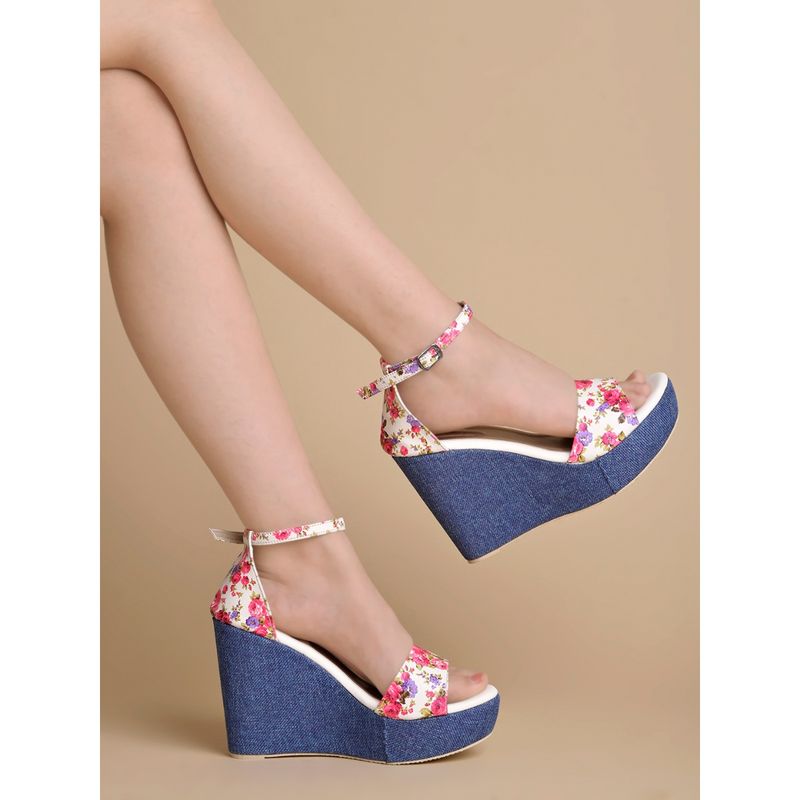 Buy Shoetopia Womens Smart Printed Multi-Color Wedges Online
