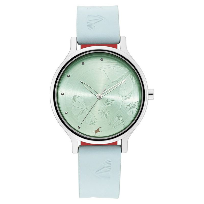 Fastrack Pastel Blue Dial Pastel Blue Leather Strap Watch: Buy Fastrack ...