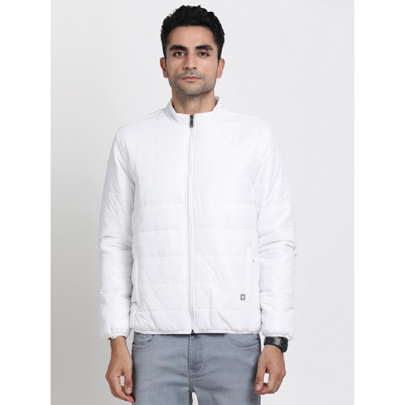 Buy Turtle Men White Nylon Full Sleeve Regular Fit Solid Windcheater ...