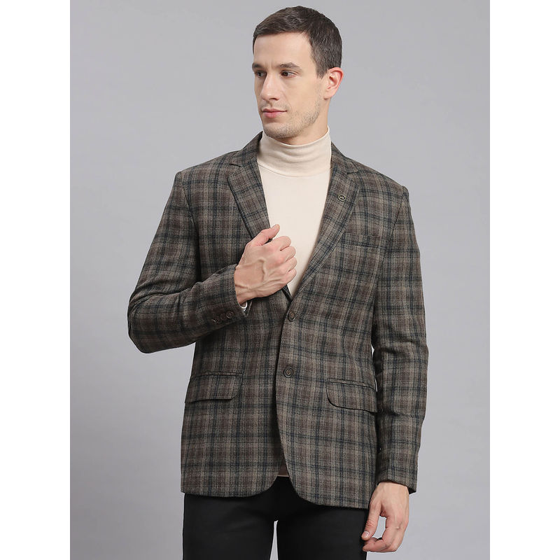 Buy Monte Carlo Dark Brown Check Coat Online