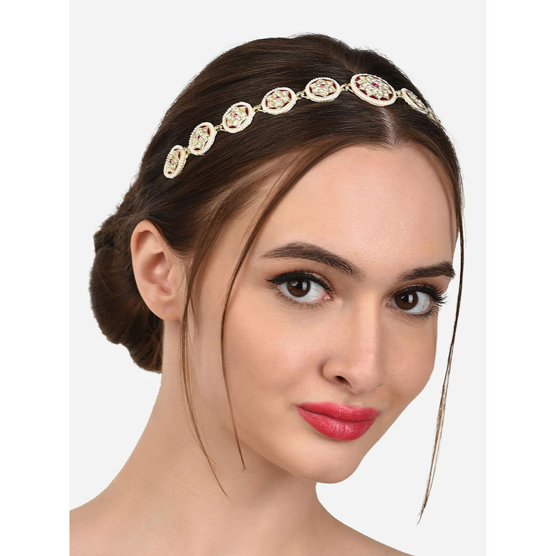 Buy Zaveri Pearls Pink Meenakari Dazzling Diamonds and Pearls ...