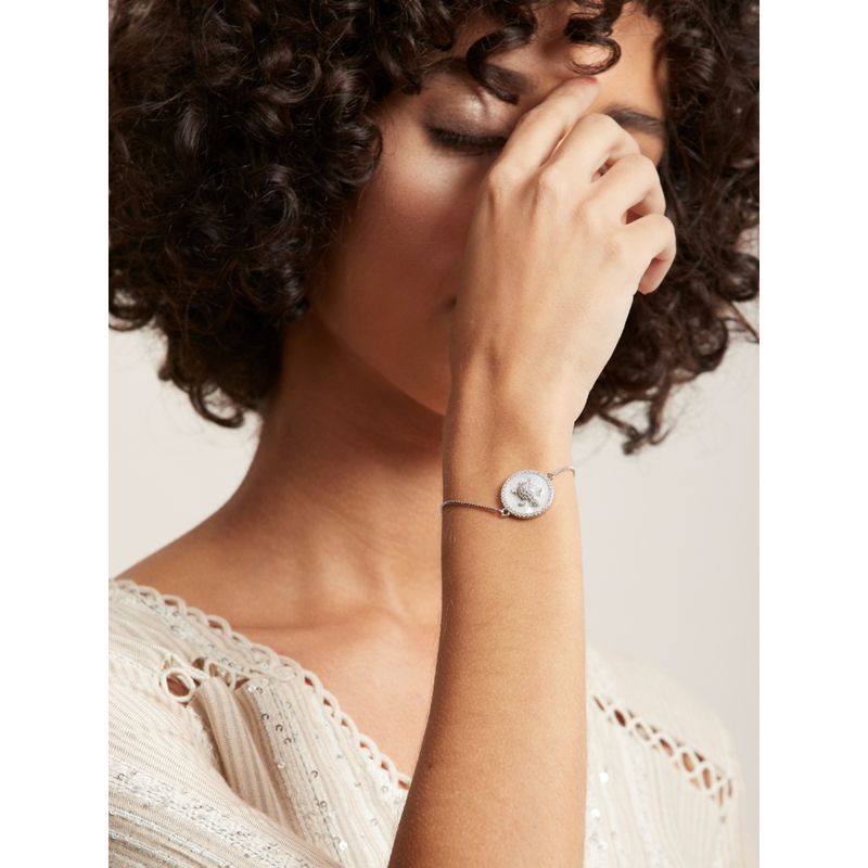 Rhea Turtle Silver Cubic Zirconia White Stone Bracelet: Buy Rhea Turtle ...