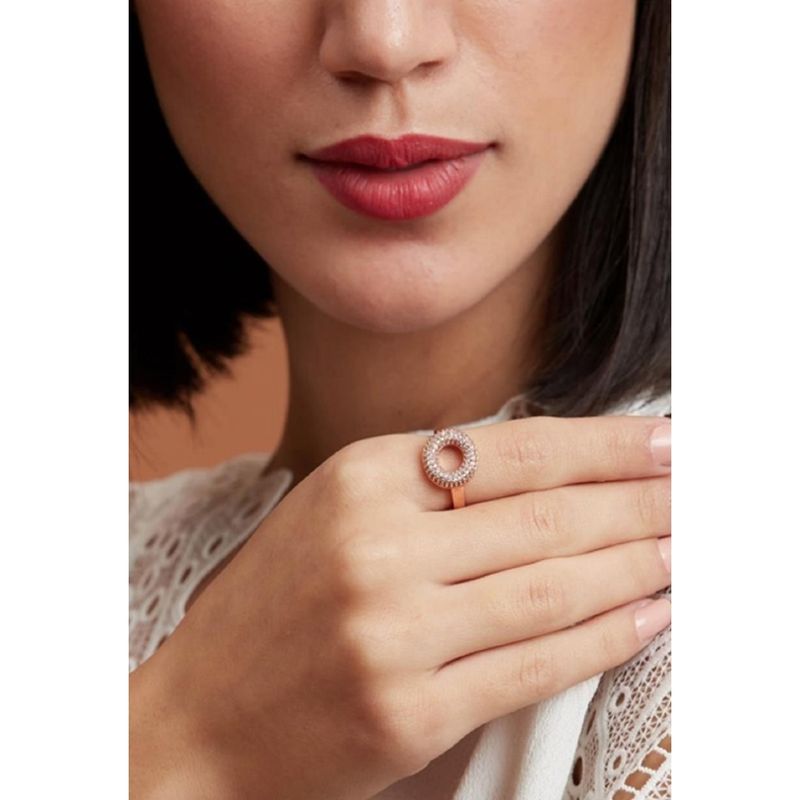 Rhea Rose Gold Circle Ring with White Stone: Buy Rhea Rose Gold Circle Ring with White Stone ...