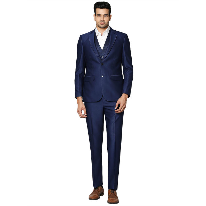 Buy Raymond Navy Blue Suit (Set of 3) Online