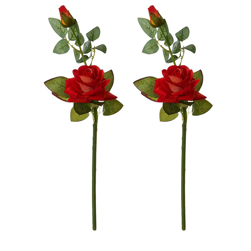 Buy Fourwalls Artificial Beautiful Single Velvet Rose Stick (45 cm Tall ...