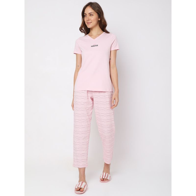 Buy Vero Moda Intimates Women Pink Sleepwear Set With 1 T-shirt & 1 ...