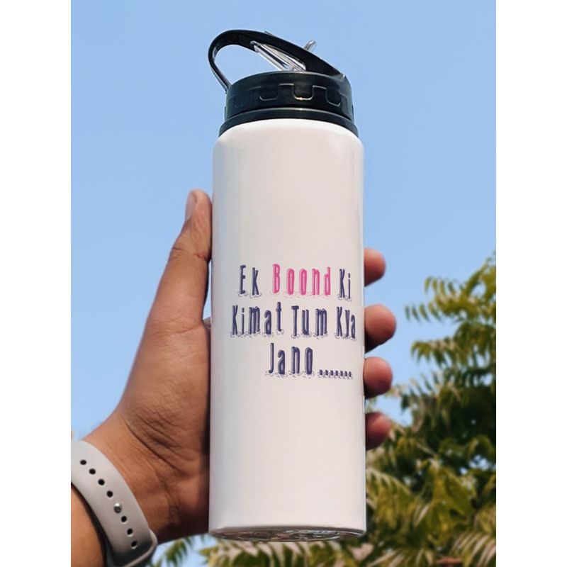 Buy Indigifts Sipper Water Bottle Ek Boond Ki Kimat Printed Bottle ...