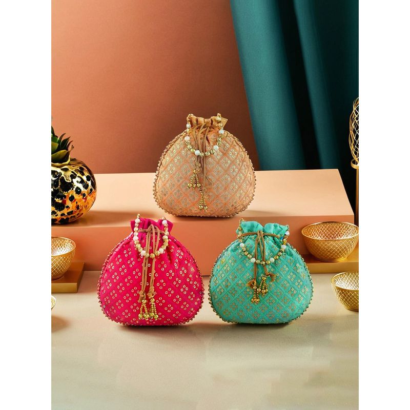 Buy Kuber Industries Potli Silk Potli Traditional Shagun Potli-Potli ...