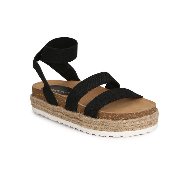 Buy Truffle Collection Black Solid Sandals Online