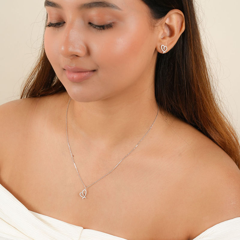 Buy Tora Love At First Sight 925 Sterling Silver Jewellery Set Online