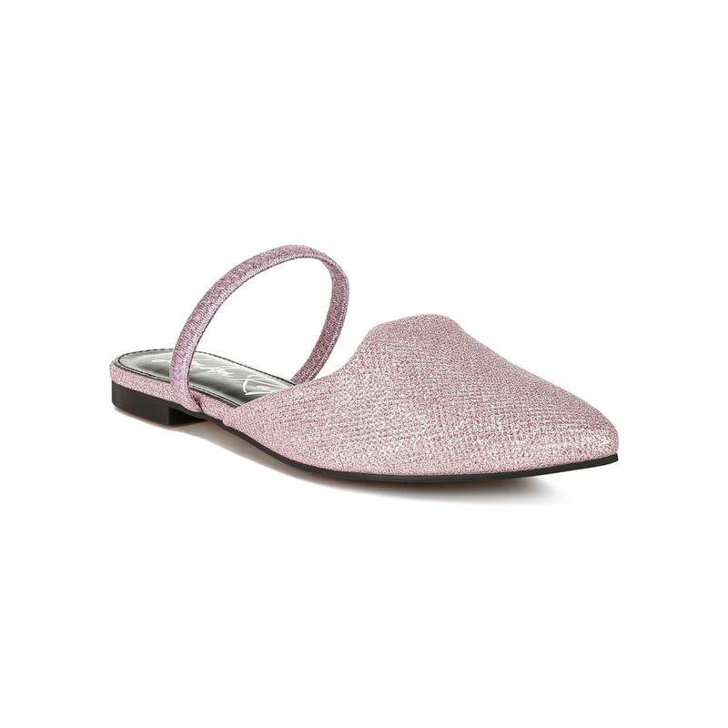 Buy London Rag Glitter Faux Leather Flat Pink Mules Online