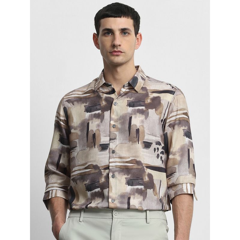 Buy Mufti Men Multi-Color Abstract Slim Fit Shirt Online