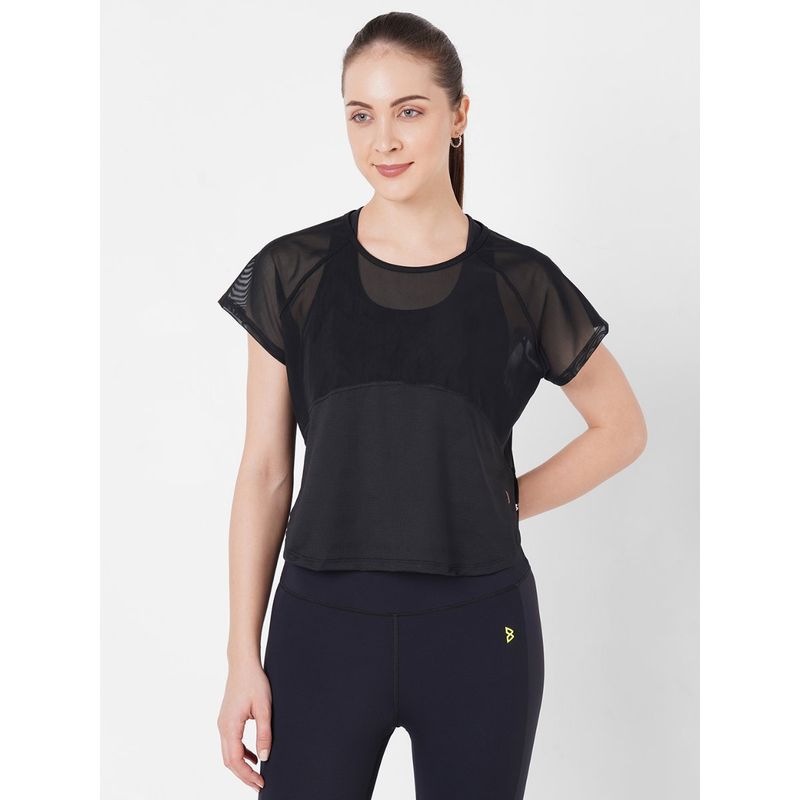 Buy BODD ACTIVE Core Jet Black Mesh T-Shirts Online