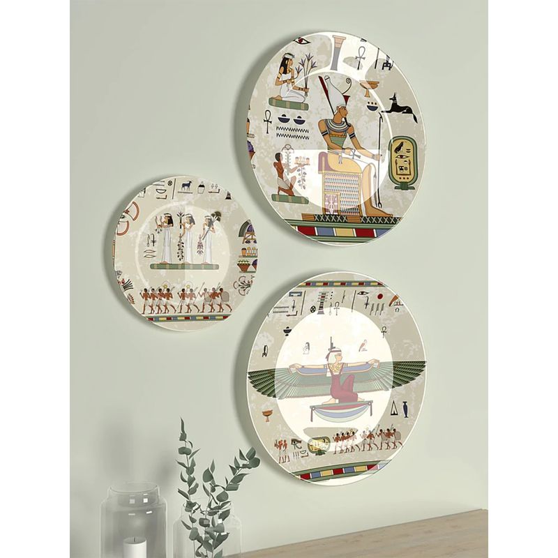 Buy Wallmantra Egyptian Art Deco Wall Plate (Set of 3) Online
