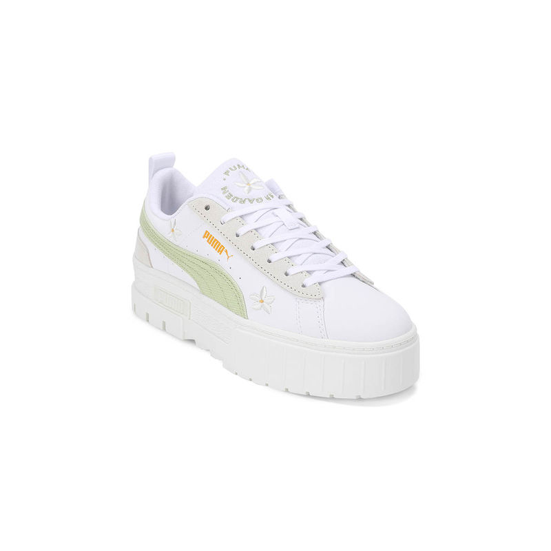 Buy Puma Mayze Embroidery Women White & Green Sneakers Online