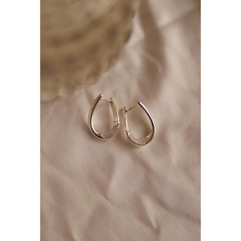 Buy Perfectly Average U-Shaped Studded Hoops (Silver) Online
