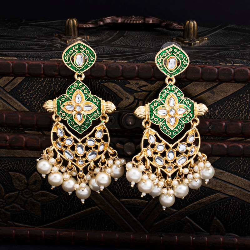 Sukkhi Glorious LCT Gold Plated Mint Collection Pearl Dangle Earring ...
