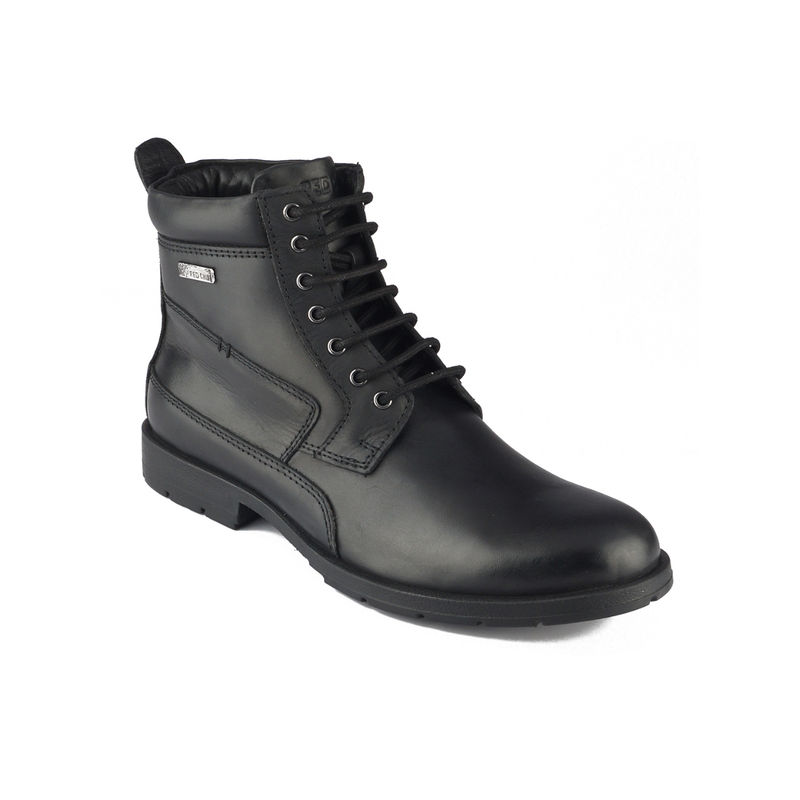Buy Red Chief Black Casual Solid Mid Ankle Boots For Men Online
